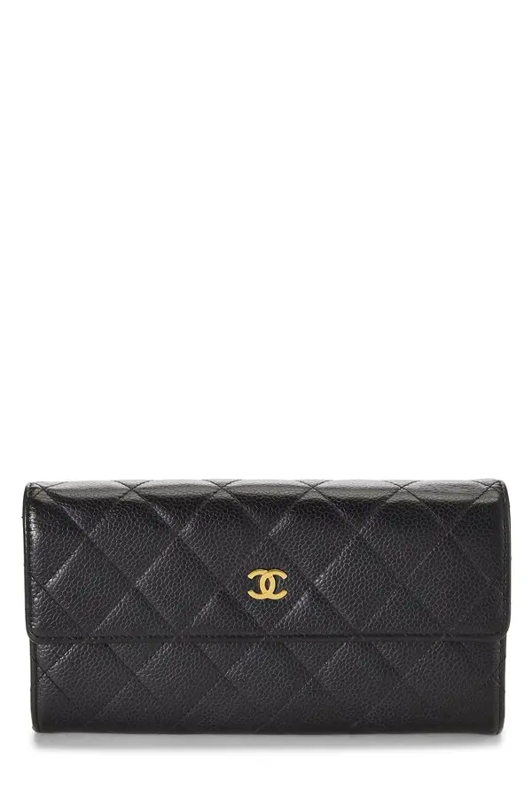 Chanel Caviar Long Wallet - Black