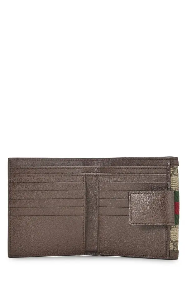 Gucci Gg Supreme Canvas Ophidia French Wallet - Brown