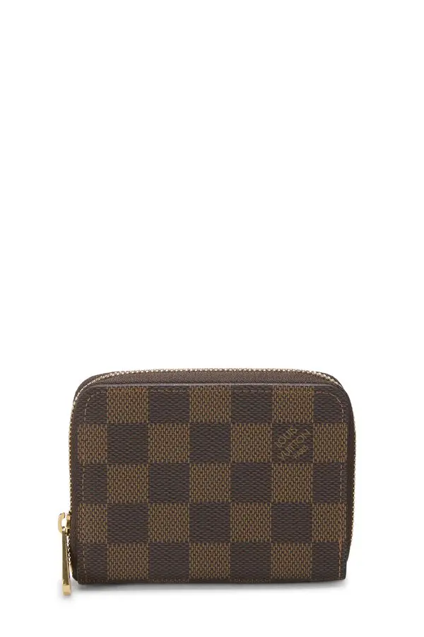 LOUIS VUITTON Damier Ebene Zippy Coin Purse - Brown