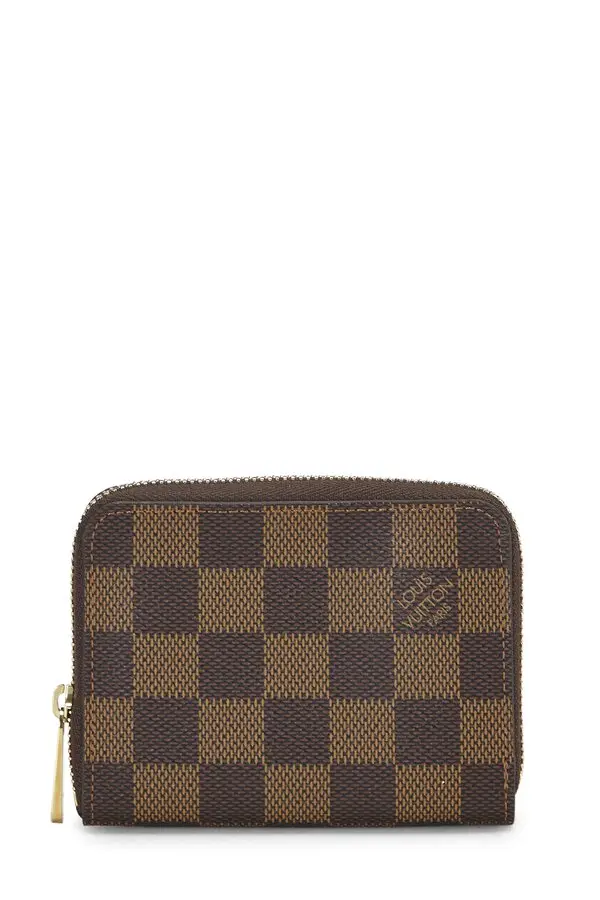 LOUIS VUITTON Damier Ebene Zippy Coin Purse - Brown