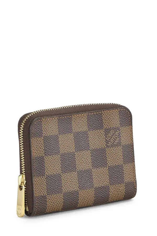 LOUIS VUITTON Damier Ebene Zippy Coin Purse - Brown