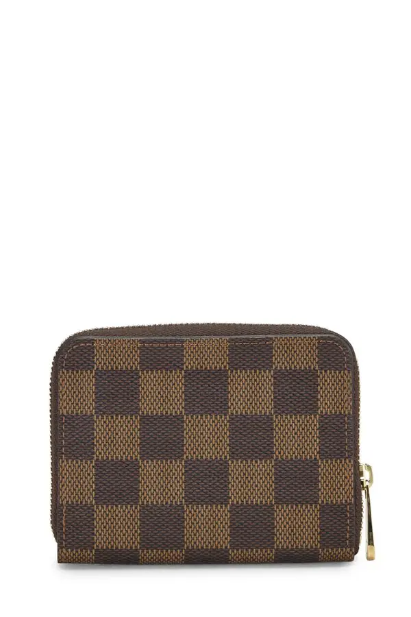 LOUIS VUITTON Damier Ebene Zippy Coin Purse - Brown