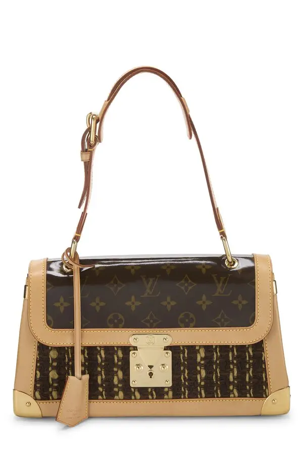 LOUIS VUITTON Monogram Tweedy Zip Shoulder Bag - Brown