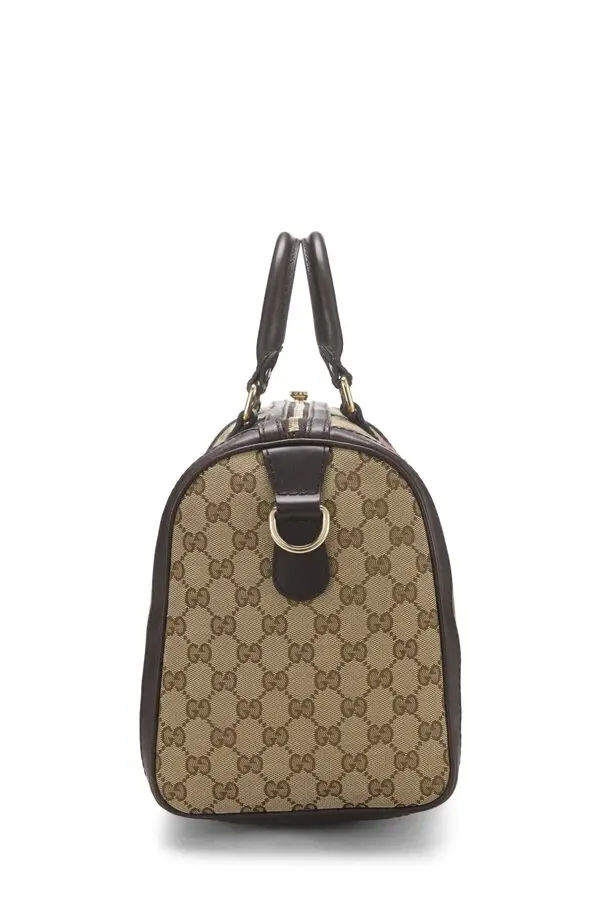 Gucci Original Gg Canvas Vintage Web Boston Medium Duffle Bag