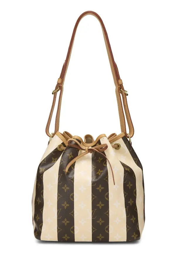 LOUIS VUITTON Monogram Rayures Noé Bucket Bag - Cream