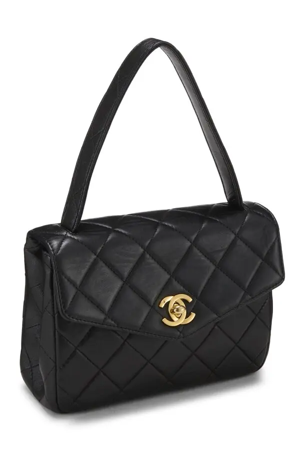 Chanel Quilted Lambskin Handbag With Turnlock