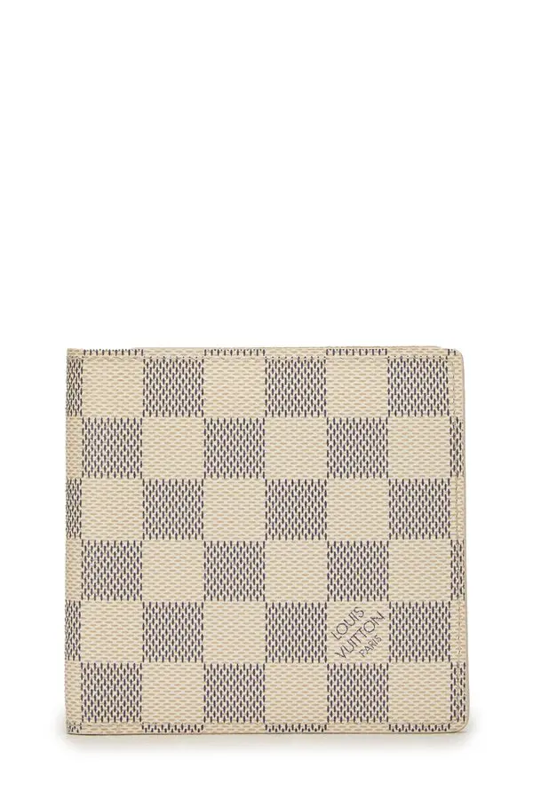 LOUIS VUITTON Damier Azur Marco Wallet - White