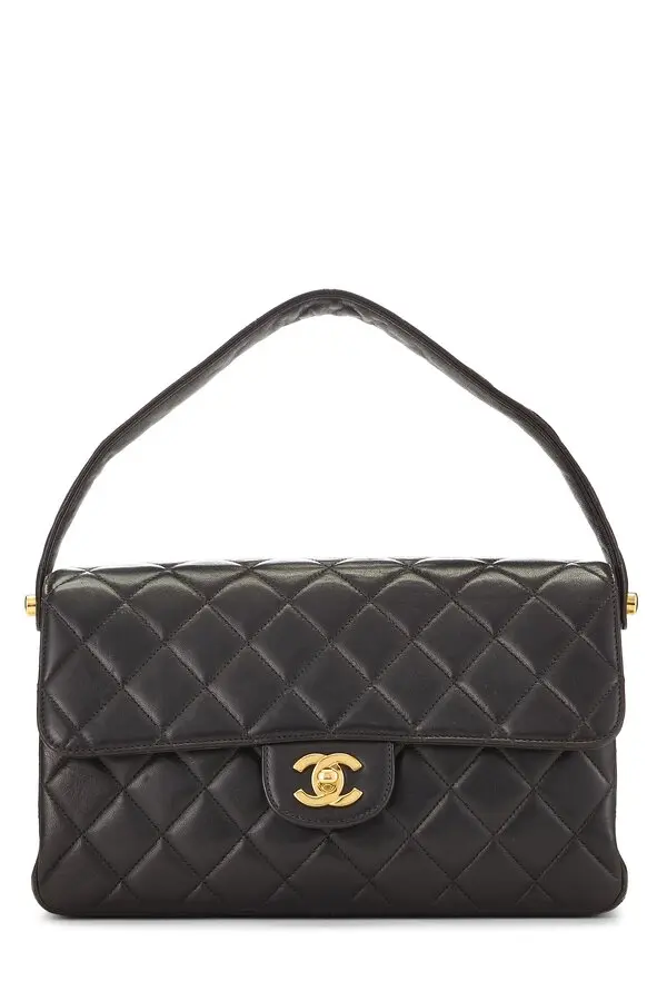 Chanel Quilted Lambskin Double Sided Flap Bag - Black
