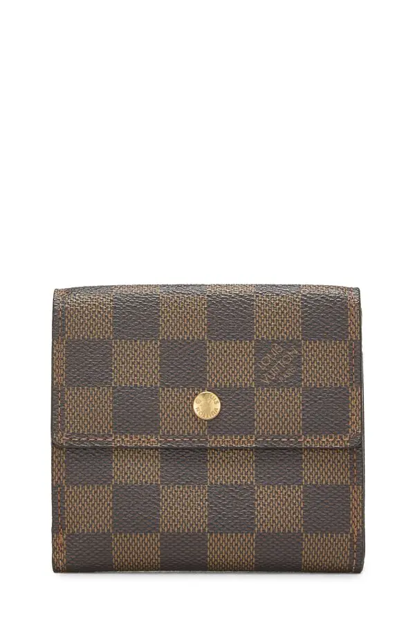LOUIS VUITTON Damier Ebene Elise Wallet - Brown