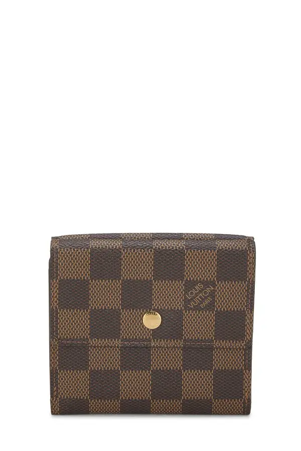 LOUIS VUITTON Damier Ebene Elise Wallet - Brown