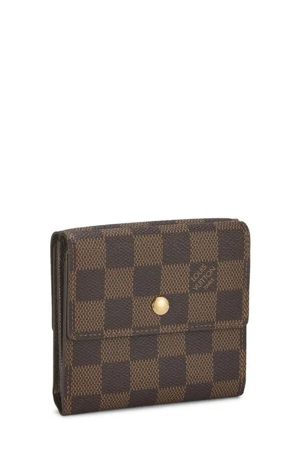 LOUIS VUITTON Damier Ebene Elise Wallet - Brown
