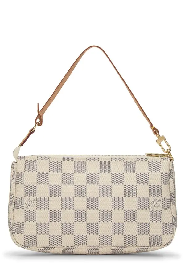 LOUIS VUITTON Damier Azur Pochette Accessoires - White