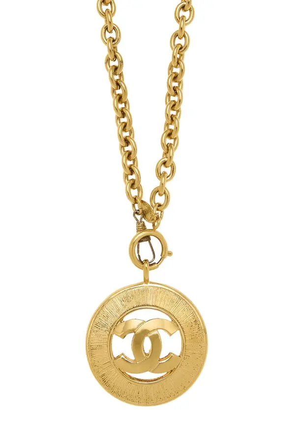Chanel Cc Sunburst Medallion Necklace