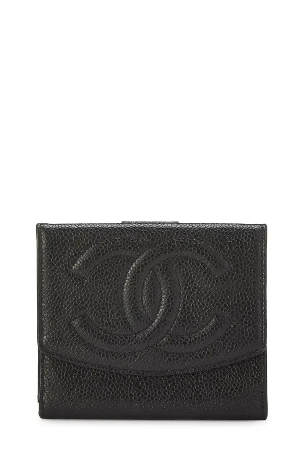 Chanel Caviar Timeless 'cc' Compact Wallet - Black