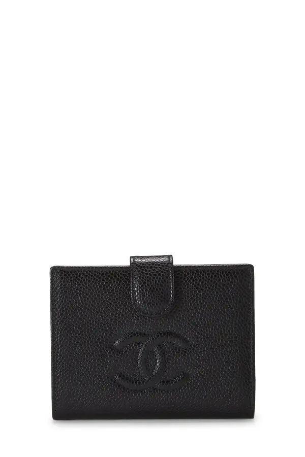 Chanel Caviar Timeless 'cc' Compact Wallet - Black