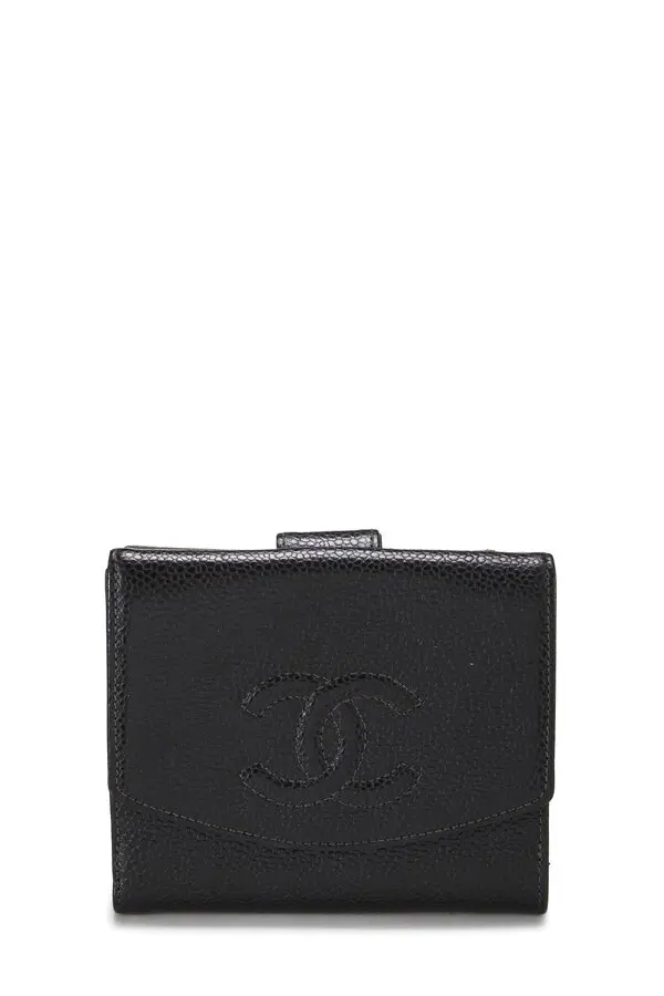 Chanel Caviar Timeless 'cc' Compact Wallet - Black