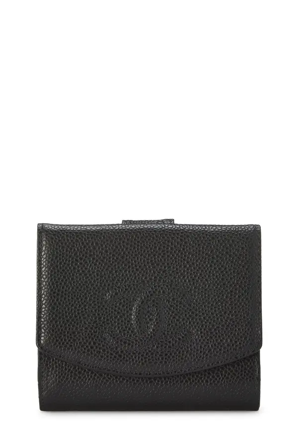 Chanel Caviar Timeless 'cc' Compact Wallet - Black