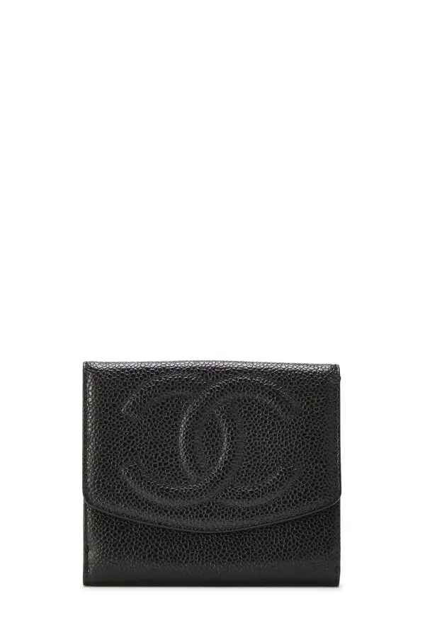 Chanel Caviar Timeless 'cc' Compact Wallet - Black