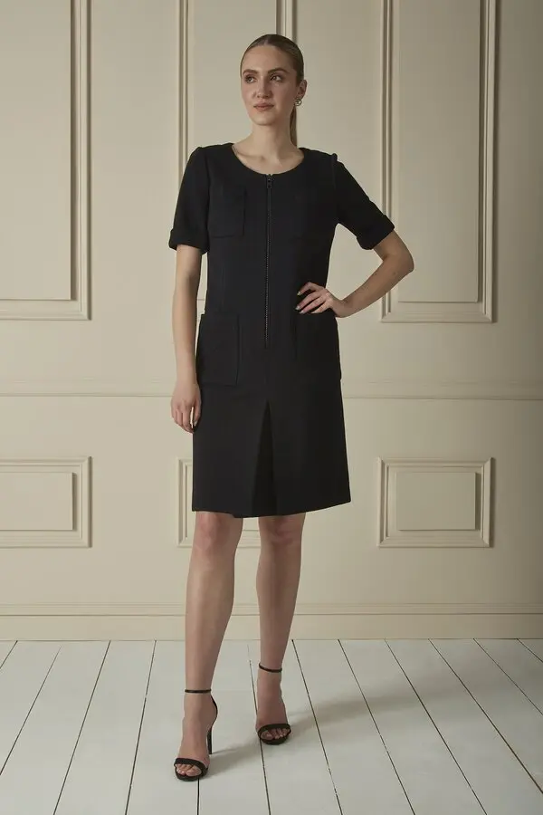 PATOU Wool Zippered Shift Dress