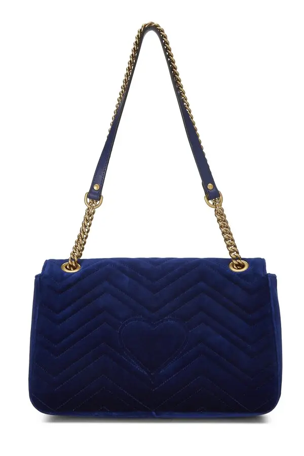 Gucci Velvet Gg Marmont Shoulder Bag