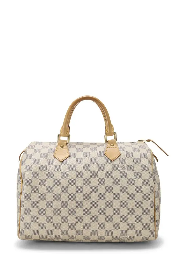 LOUIS VUITTON Damier Azur Speedy 30 - White