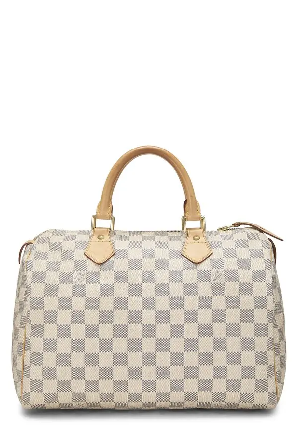 LOUIS VUITTON Damier Azur Speedy 30 - White