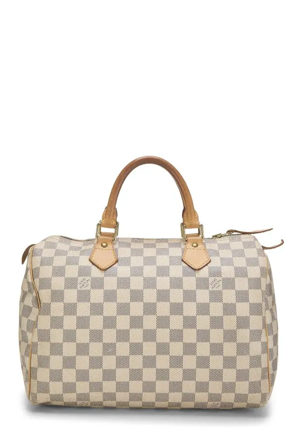 LOUIS VUITTON Damier Azur Speedy 30 - White