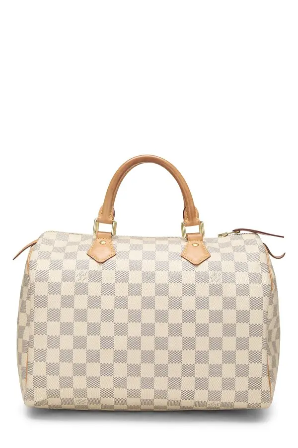 LOUIS VUITTON Damier Azur Speedy 30 - White