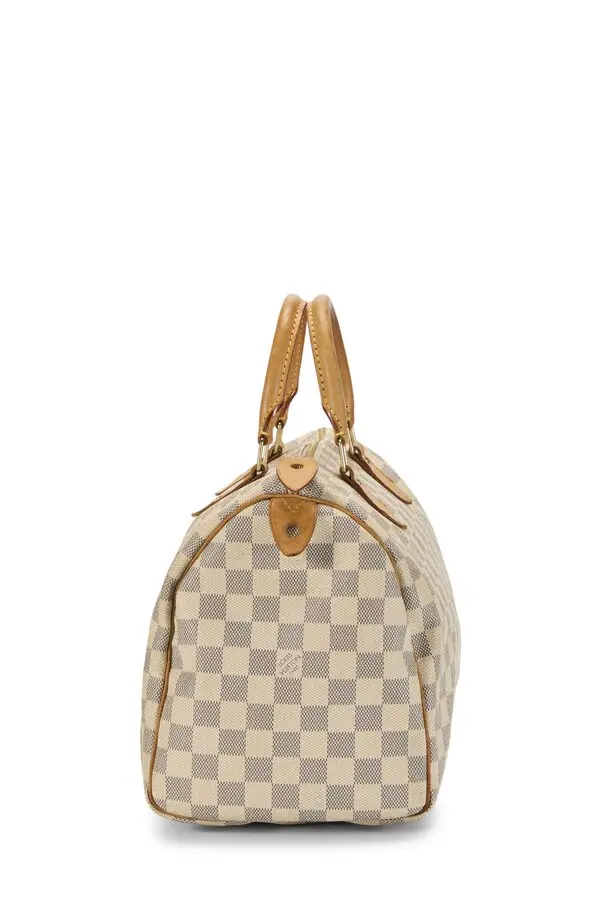 LOUIS VUITTON Damier Azur Speedy 30 - White