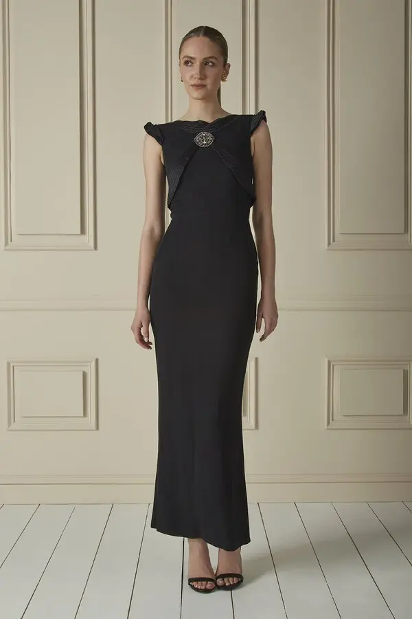 Chanel Satin-trimmed Medallion Gown