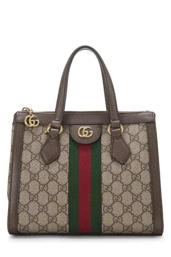 Gucci Gg Supreme Canvas Ophidia Tote - Brown