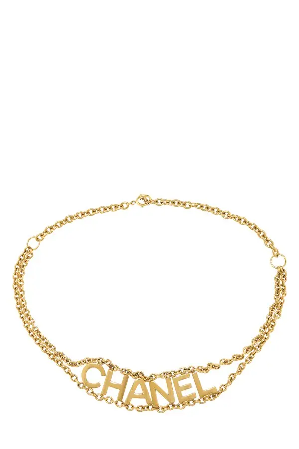 Chanel Hammered Logo Chain Belt - Gold