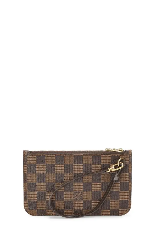 LOUIS VUITTON Damier Ebene Neverfull Pouch - Brown