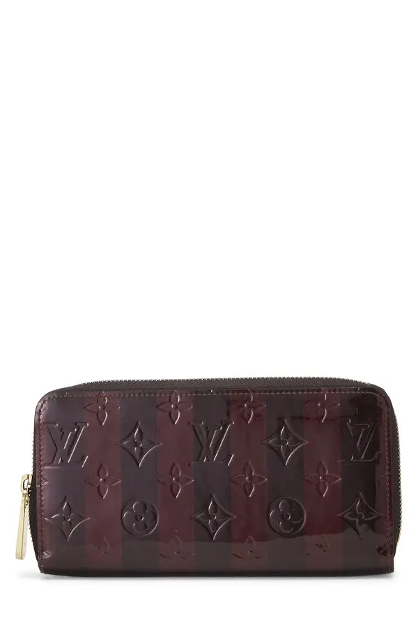 LOUIS VUITTON Amarante Rayures Monogram Vernis Zippy - Burgundy