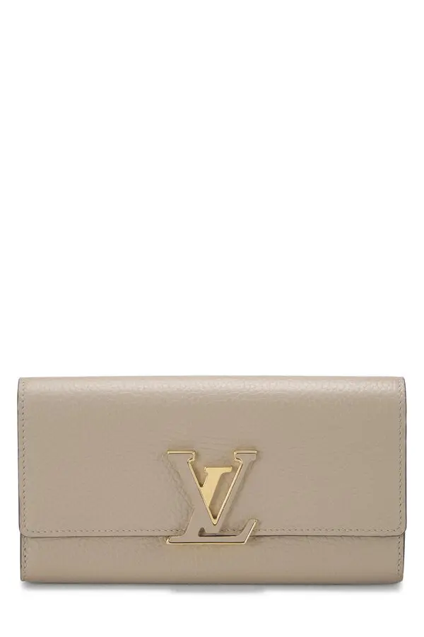 LOUIS VUITTON Taurillon Capucines Wallet - Beige