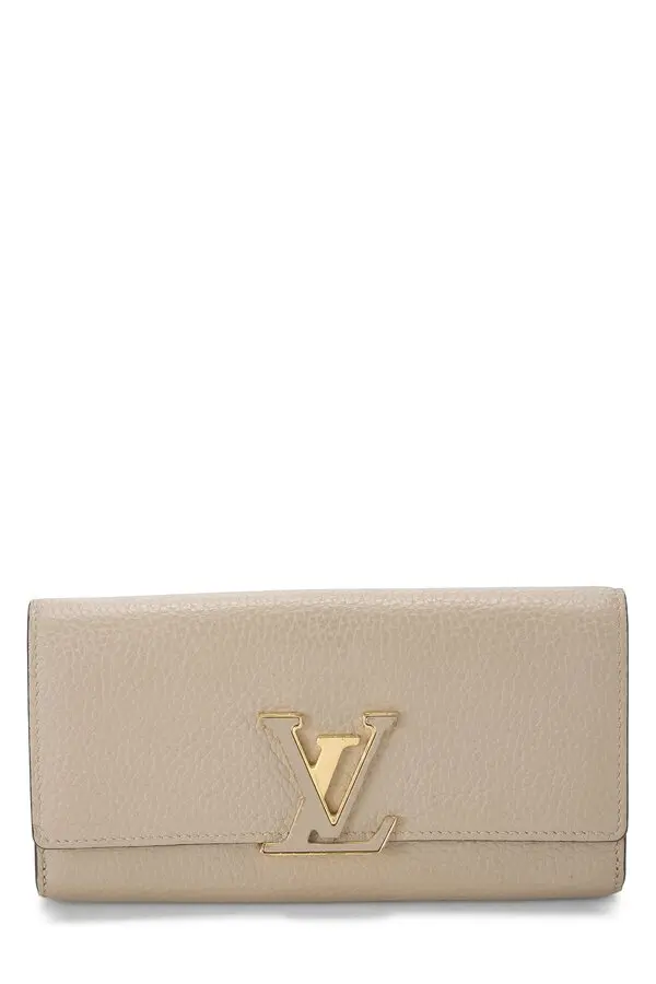 LOUIS VUITTON Taurillon Capucines Wallet - Beige