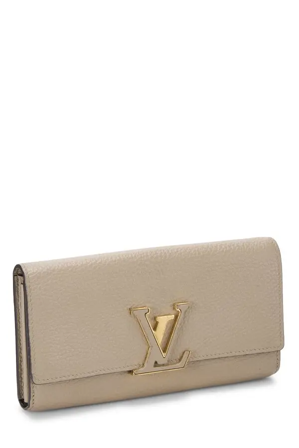 LOUIS VUITTON Taurillon Capucines Wallet - Beige