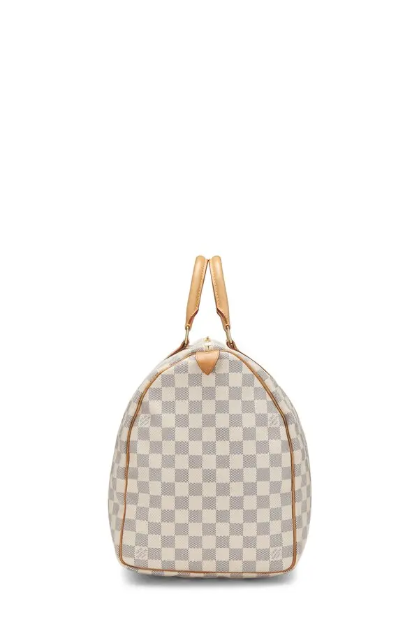 LOUIS VUITTON Damier Azur Keepall 50 Duffle Bag - White