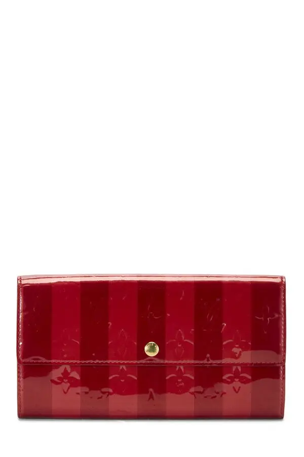 LOUIS VUITTON Monogram Vernis Rayures Sarah Wallet