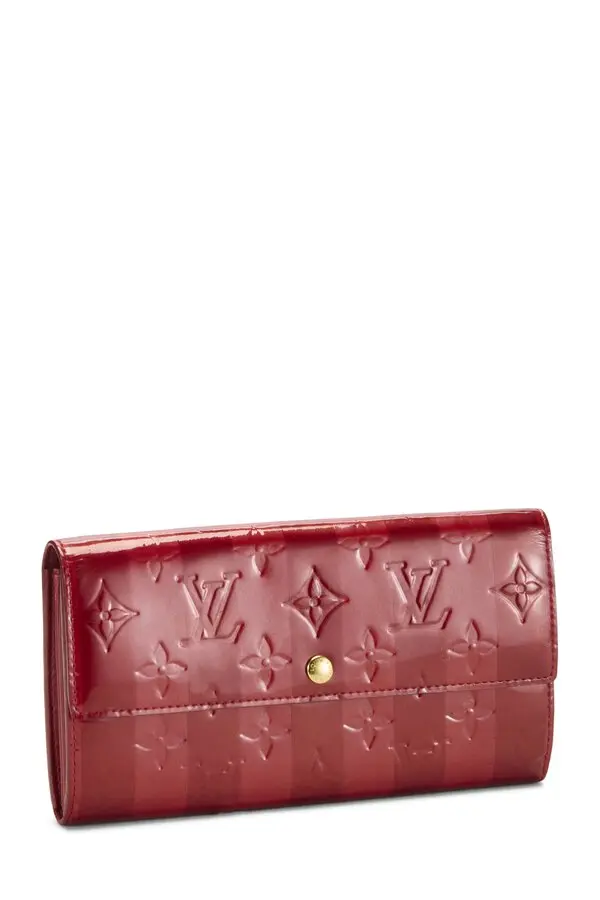 LOUIS VUITTON Monogram Vernis Rayures Sarah Wallet