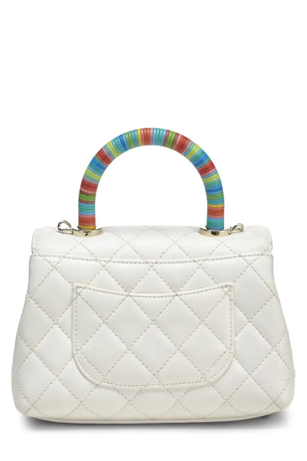 Chanel Quilted Lambskin Rainbow Coco Handle Bag