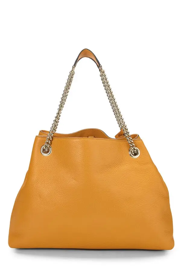 Gucci Leather Soho Chain Tote - Orange