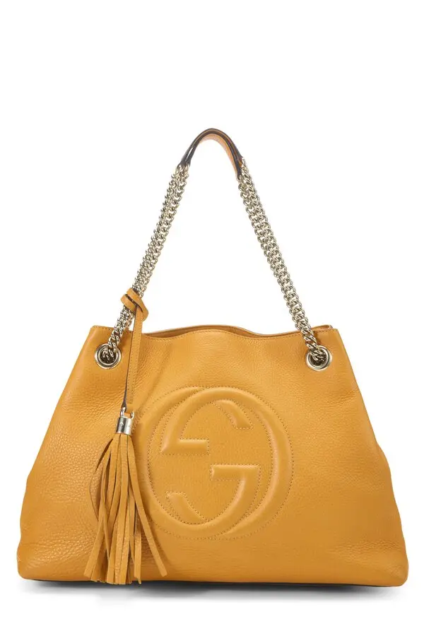 Gucci Leather Soho Chain Tote - Yellow
