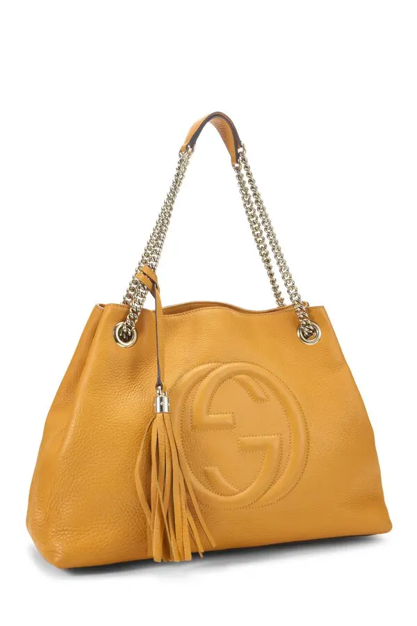 Gucci Leather Soho Chain Tote - Yellow