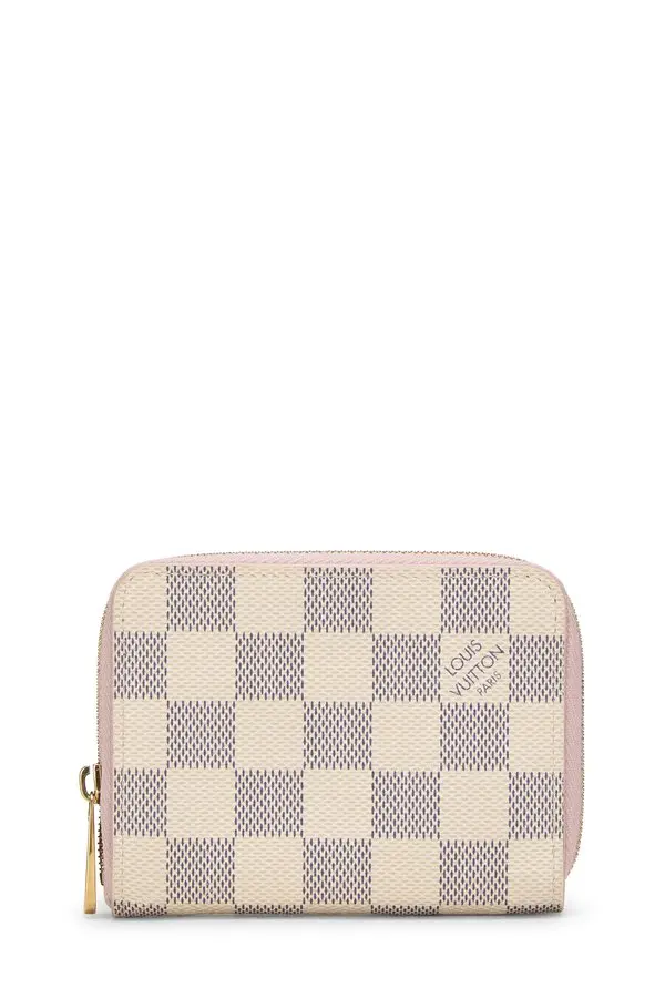 LOUIS VUITTON Damier Azur Zippy Coin Purse - Pink