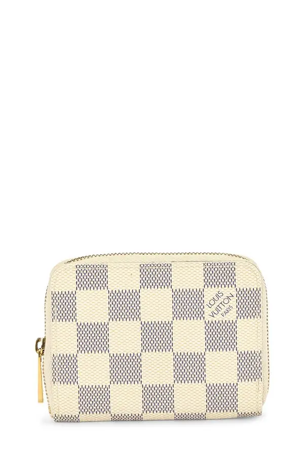 LOUIS VUITTON Damier Azur Zippy Coin Purse - White