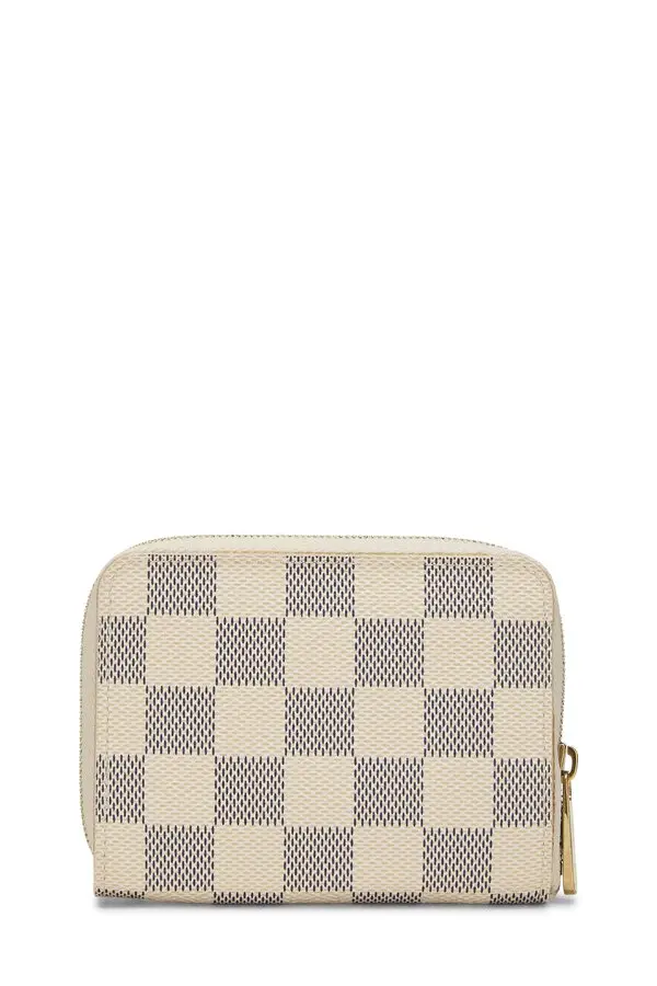 LOUIS VUITTON Damier Azur Zippy Coin Purse - White