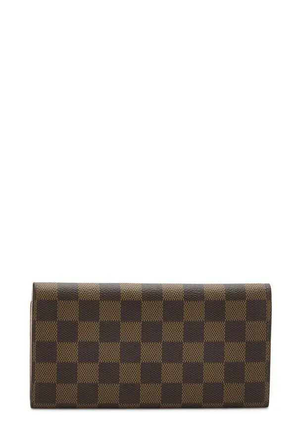 LOUIS VUITTON Damier Ebene Emilie Wallet - Pink
