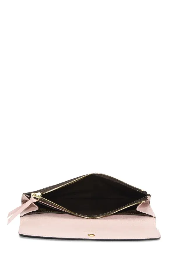 LOUIS VUITTON Damier Ebene Emilie Wallet - Pink