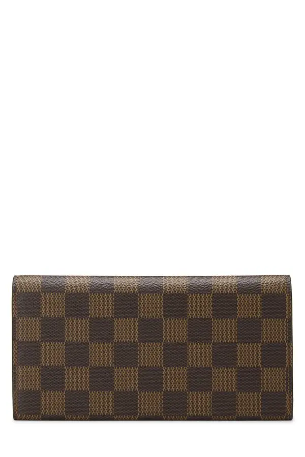 LOUIS VUITTON Damier Ebene Emilie Wallet - Pink
